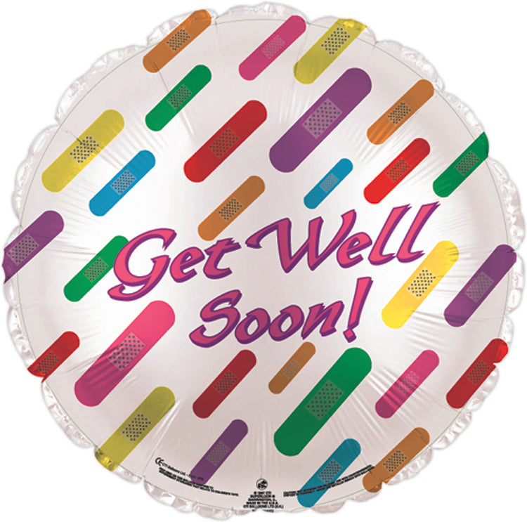 17" Get Well Soon! Band-Aids Balloon