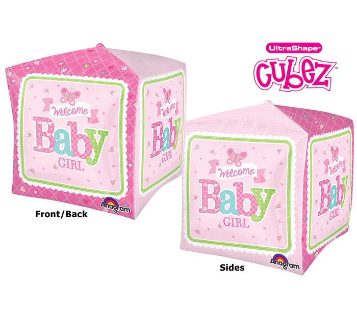Cubez Welcome Baby Girl Butterfly Balloon