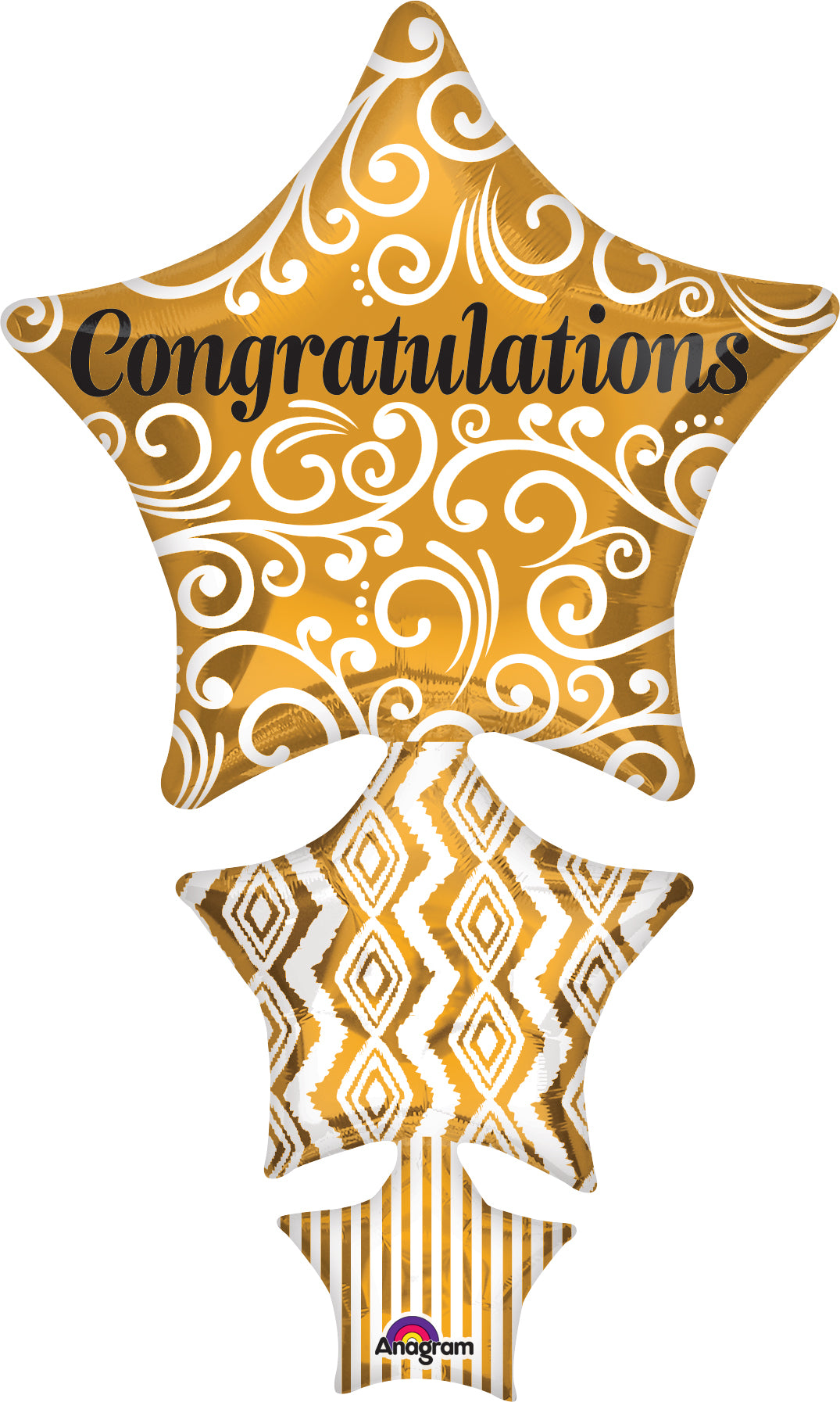25" Jumbo Congratulations Stacked Star Balloon