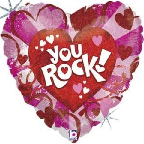 You Rock Heart Holographic Balloon